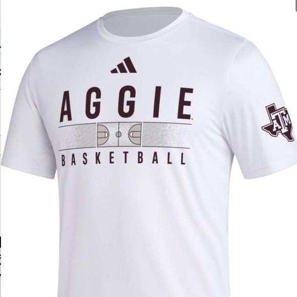 adidas | Shirts | Adidas Aggie Basketball White Tee | Poshmark